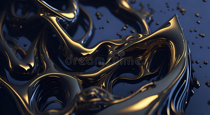 Metallic Abstract Wavy Liquid Background Layout Design, Tech Innovation ...