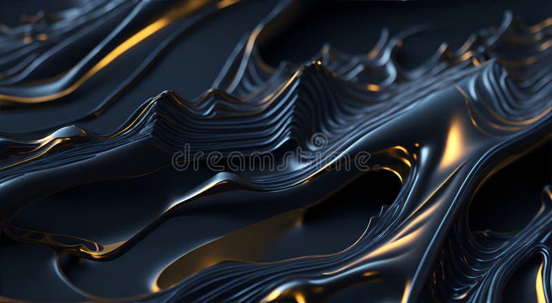 Metallic Abstract Wavy Liquid Background Layout Design, Tech Innovation ...
