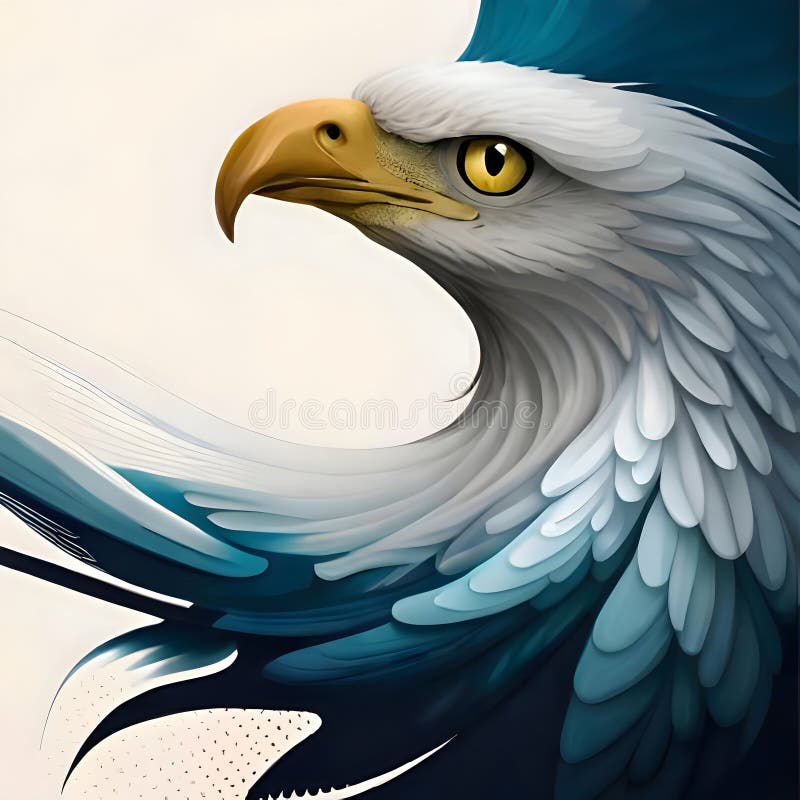 Cool Bald Eagle Illustration - Ai Generated Image Stock Illustration ...