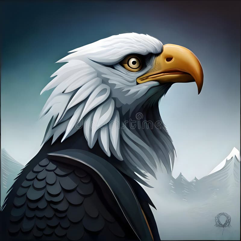 Cool Bald Eagle Illustration - Ai Generated Image Stock Illustration ...