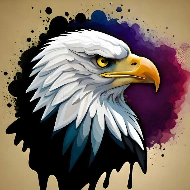 Cool Bald Eagle Illustration - Ai Generated Image Stock Illustration ...
