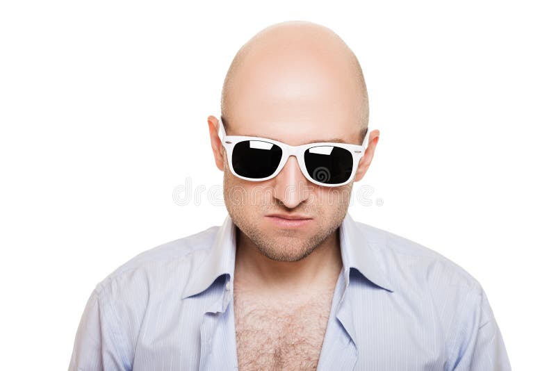Cool Bald Head Man In Sunglasses Royalty Free Stock Image Image 26220666