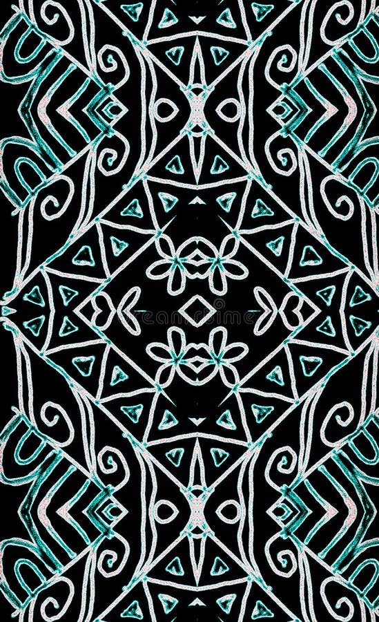 Cool Batik Styled Abstract Background and Pattern Stock Illustration ...