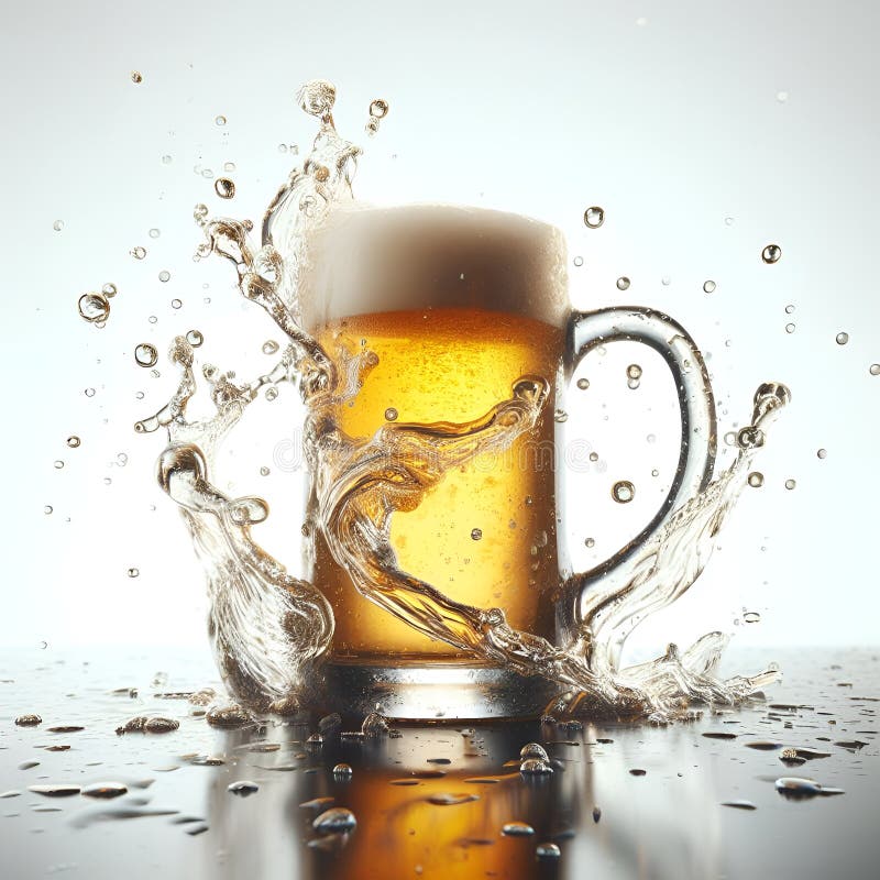 Cool Beer in a Clear Glass Cup with Ice and Beer Bubble, Which Was ...