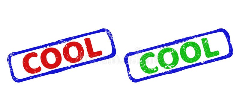 COOL Bicolor Rough Rectangular Stamp Seals with Unclean Styles Stock Illustration - Illustration ...