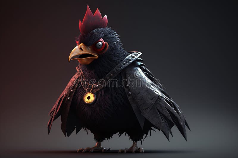 The Cool Black Chicken that Looks Like a Vampire Stock Illustration ...