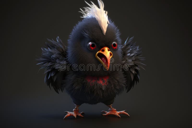 The Cool Black Chicken that Looks Like a Vampire Stock Illustration ...