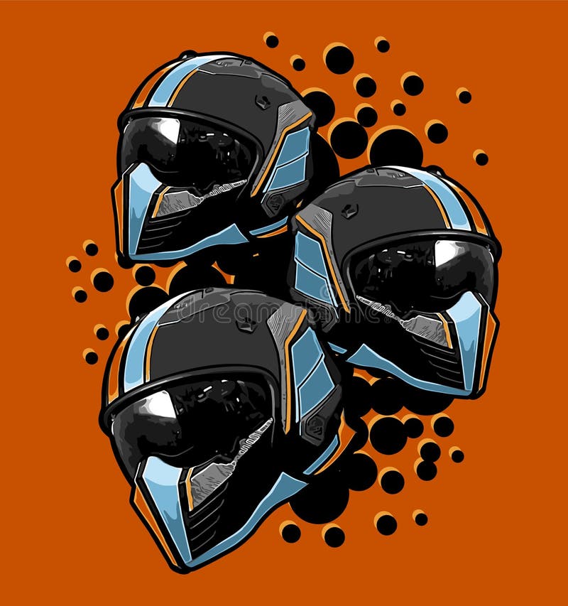 Cool Black Helmet Pattern Vector Template Stock Vector - Illustration ...