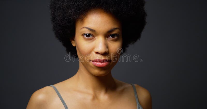 Cool Black Woman Standing Looking at Camera Stock Image - Image of ...