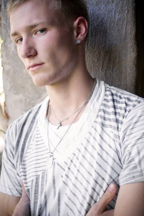 Cool blond male stock photo. Image of college, pretty - 7823356