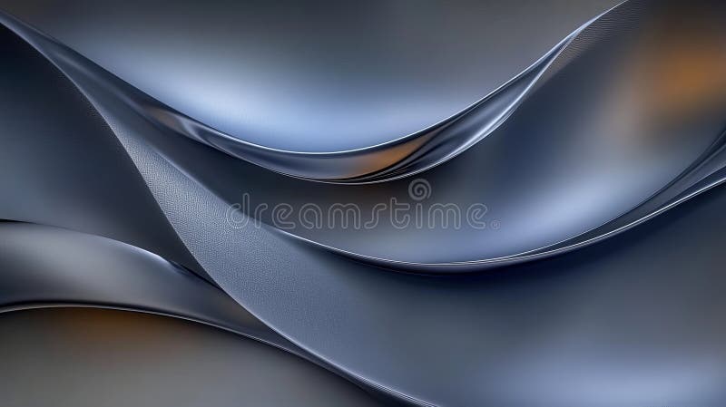 Cool Blue Abstract Background, Delicate Wavy Lines, Elegant Metallic ...