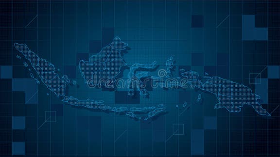 Cool Blue Abstrak Technologi Vector Tech Stylized Modern Indonesia Map ...