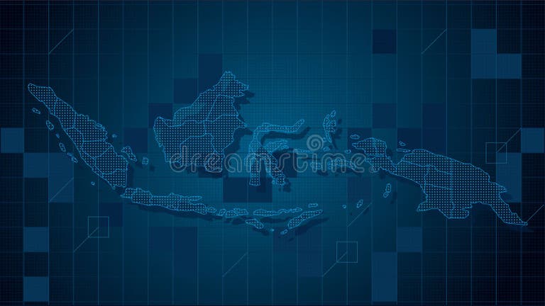 Cool Blue Abstrak Technologi Vector Tech Stylized Modern Indonesia Map ...