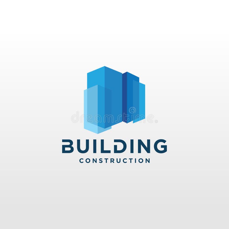 Cool Blue Building Logo Design, Architectural, Construction, Apartment ...