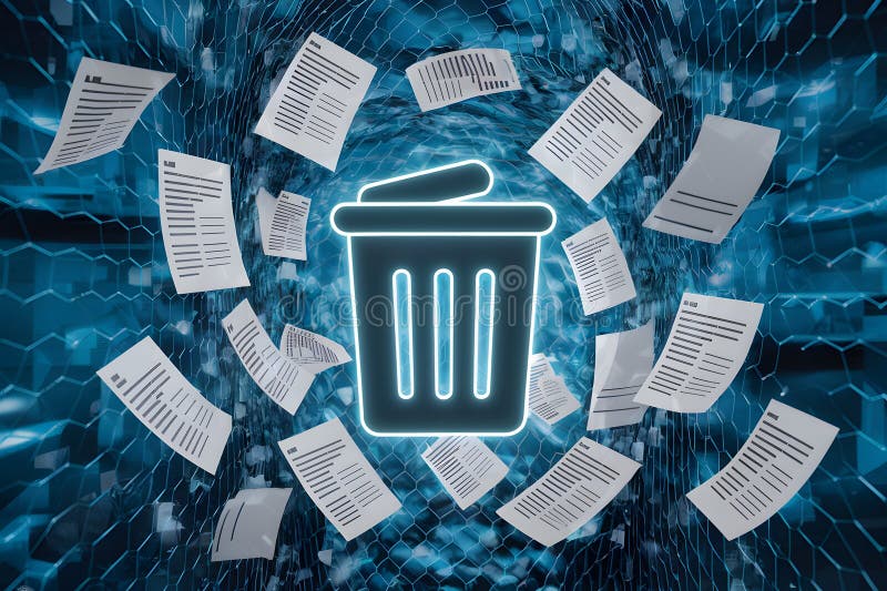 Cool Blue Digital Trash Bin Deletes Floating Documents in Mesh Network ...