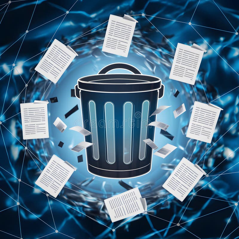 Cool Blue Digital Trash Bin Deletes Floating Documents in Mesh Network ...