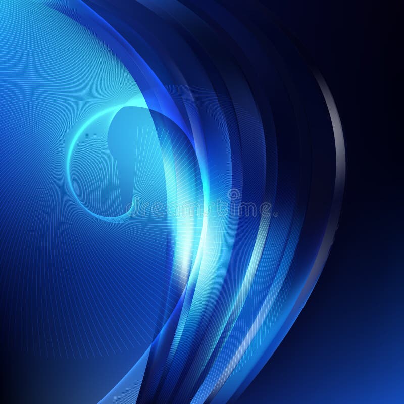 Cool Blue Flow Curves Background Stock Vector - Illustration of glow ...