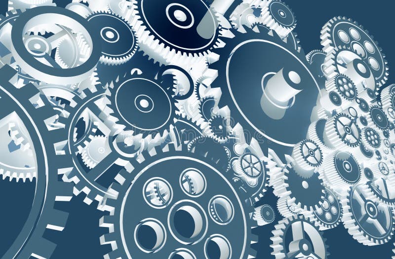Cool Blue Gears Design stock illustration. Illustration of industrial ...