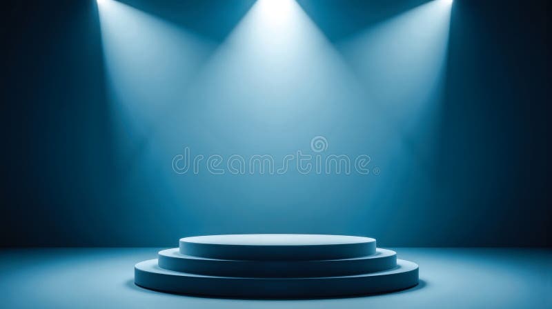 Cool Blue Illuminated Stage with Modern Clean Design Suitable for ...