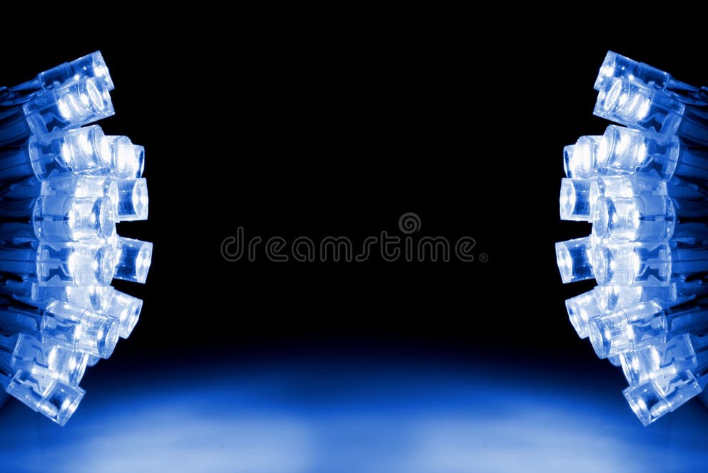 Cool Blue LED Lights Both Sides of the Image Stock Photo - Image of ...