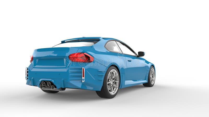 Cool Blue Modern Fast Electric Car - Rear Side View Stock Image - Image ...