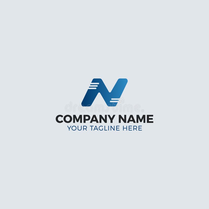 Cool Blue N Letter Logo Editable for Any Business or Service Stock ...