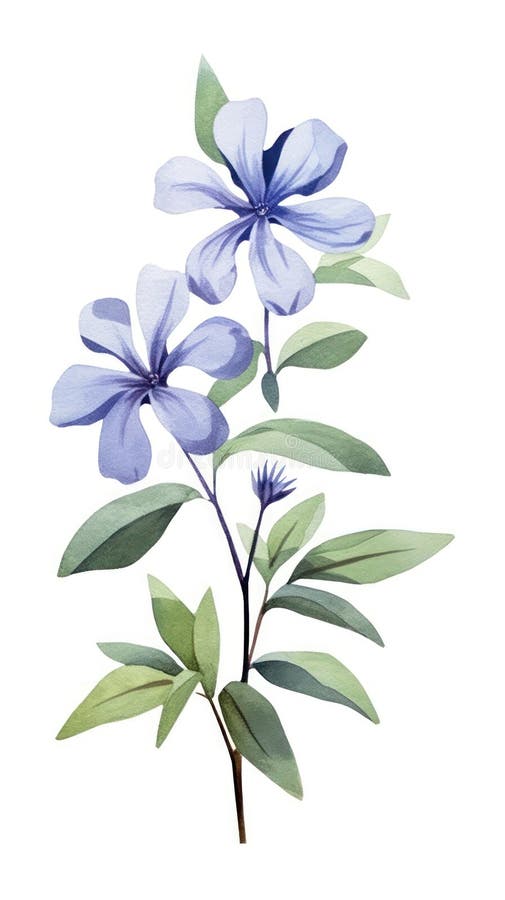 Cool Blue Periwinkle Bundle in Modern Style on White Background . Stock ...