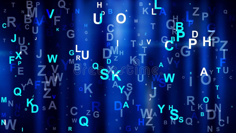 Cool Blue Random Alphabet Background Image Stock Vector - Illustration ...