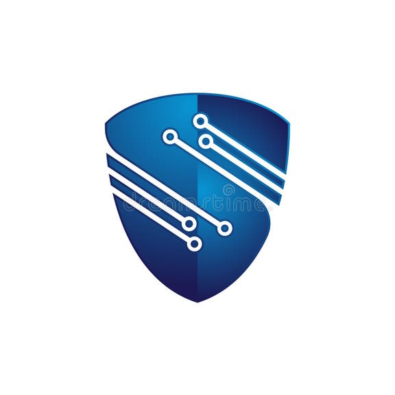 Cool Blue Security Shield S Letter Logo Illustration Stock Vector ...