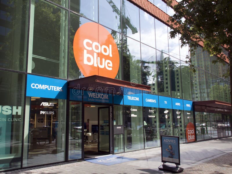 Cool blue store editorial photography. Image of business - 56881757