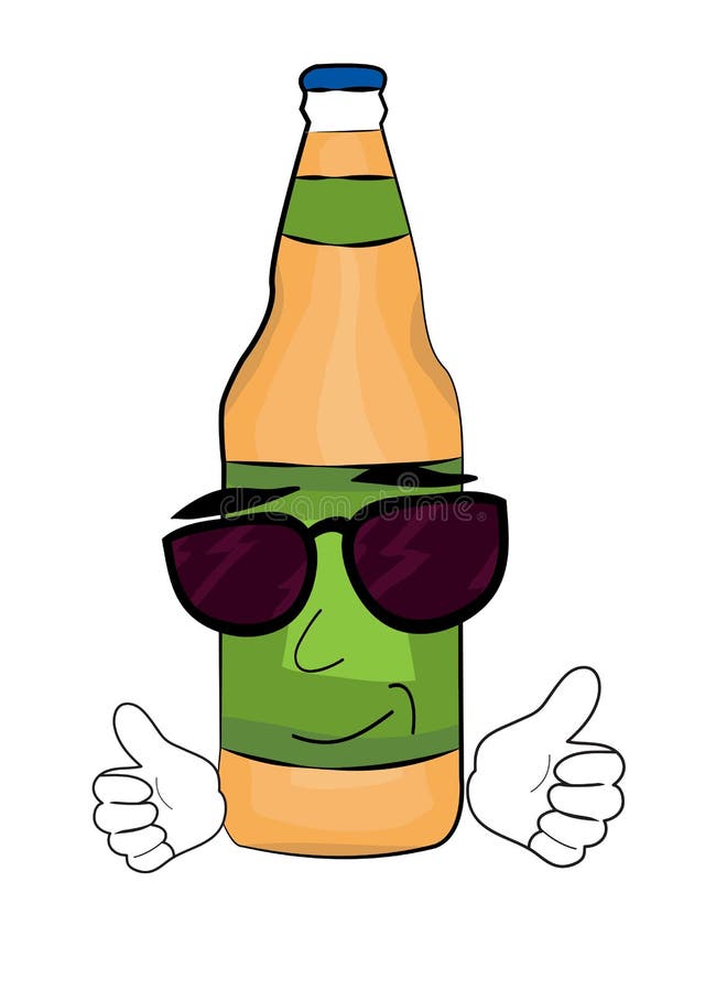 Cool bottle cartoon stock illustration. Illustration of glasses - 43528699