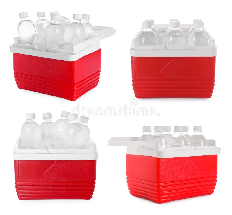 Cool Box Bottles Water Isolated White Set Stock Photos - Free & Royalty ...