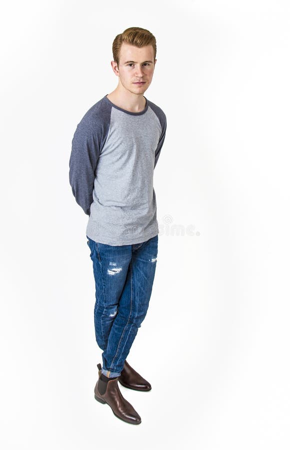 Cool Boy with Cool Facial Expression Poses in Studio Stock Photo ...