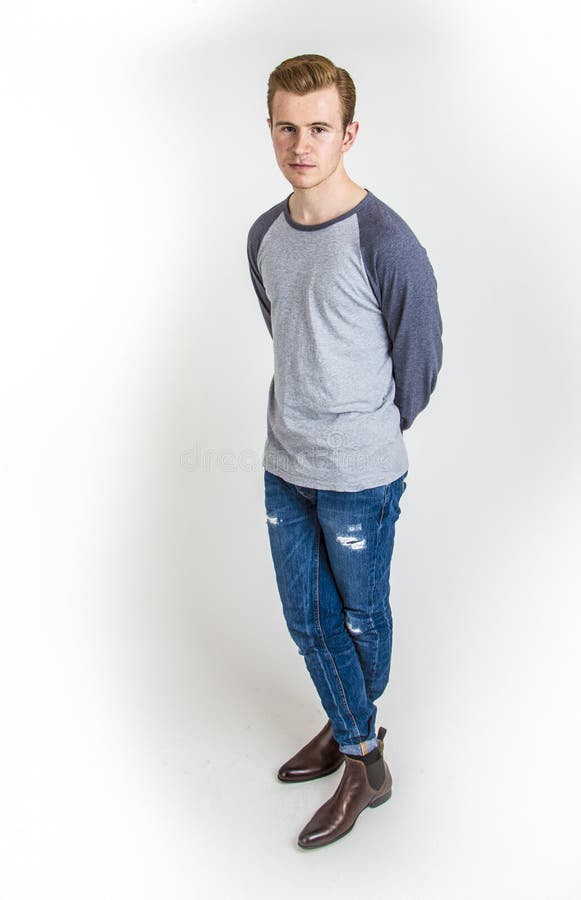 Cool Boy with Cool Facial Expression Poses in Studio Stock Image ...