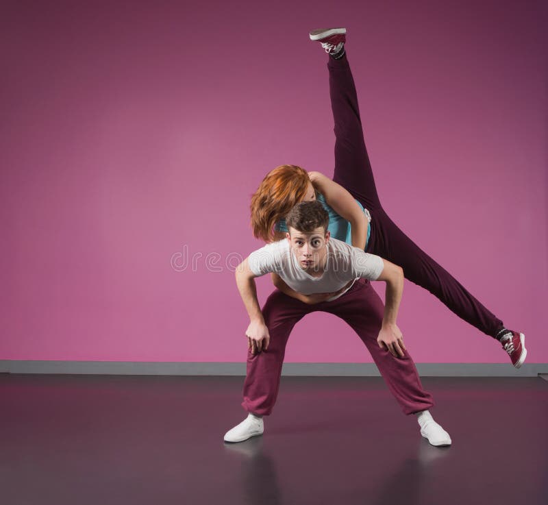 Cool Break Dancing Couple Dancing Together Stock Image - Image of adult ...