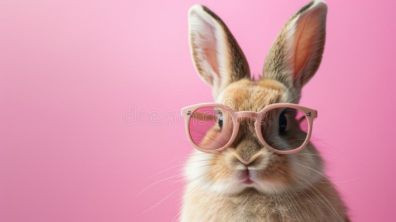 Cool Bunny: Adorable and Amusing Rabbit with Shades on Colorful ...