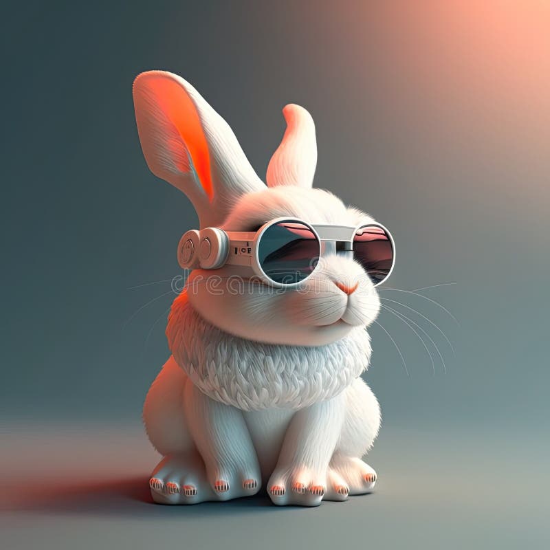 Cool Bunny with Sunglasses on a Colorful Background. Happy Easter Card ...