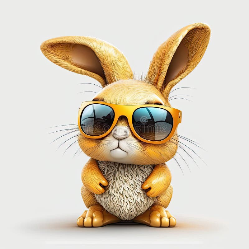 Cool Bunny with Sunglasses on a White Background. Happy Easter Card ...