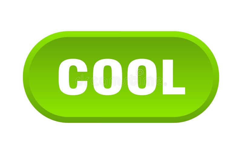 Cool Button. Rounded Sign on White Background Stock Vector ...