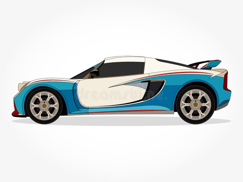 Cool Car Illustration with Details and Shadow Effect Stock Illustration ...