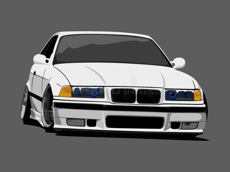 Cool Car Illustration with Details and Shadow Effect Stock Illustration ...
