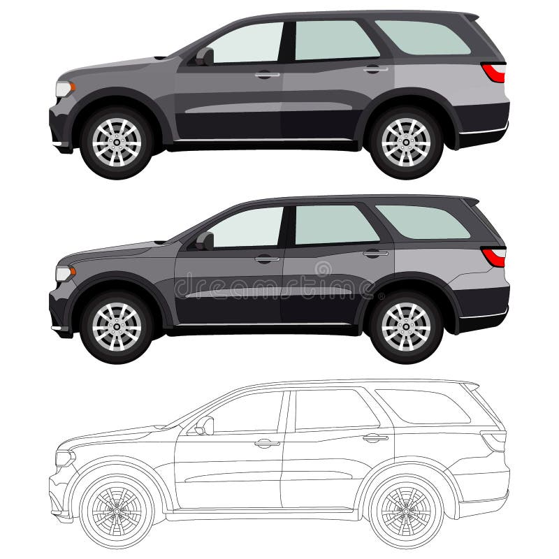 Cool Car Illustration with Details and Shadow Effect Stock Illustration ...