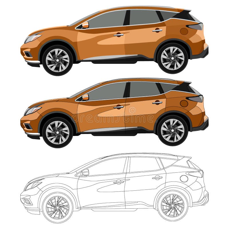 Cool Car Illustration with Details and Shadow Effect Stock Illustration ...