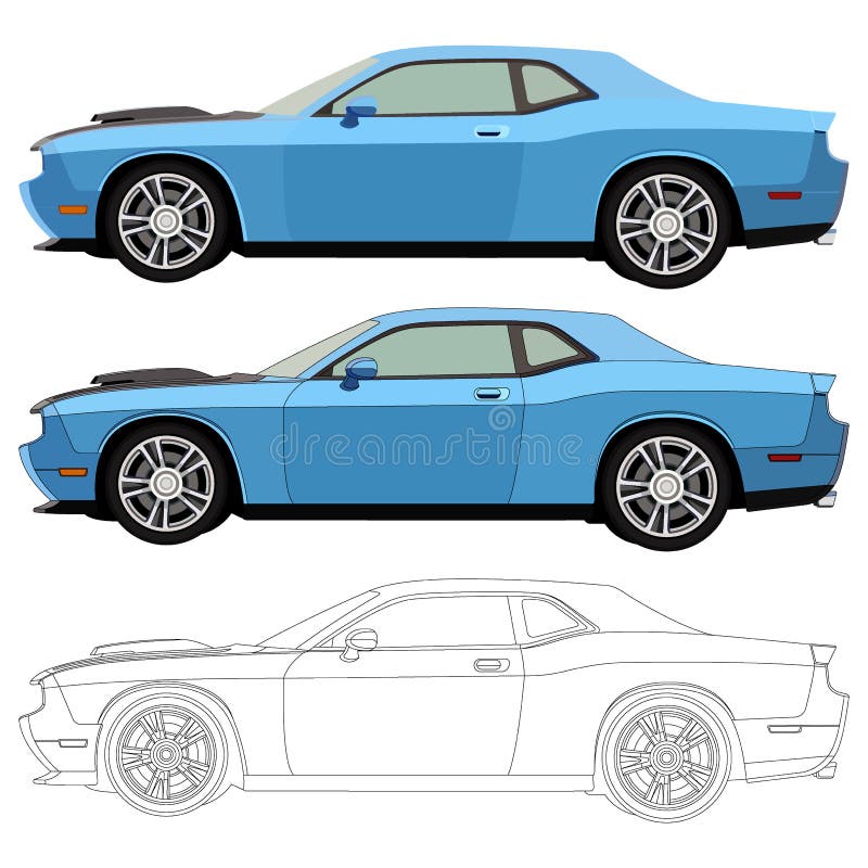 Cool Car Illustration with Details and Shadow Effect Stock Illustration ...