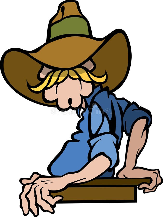 Cool Cartoon Cowboy . Isolated on White Stock Illustration ...