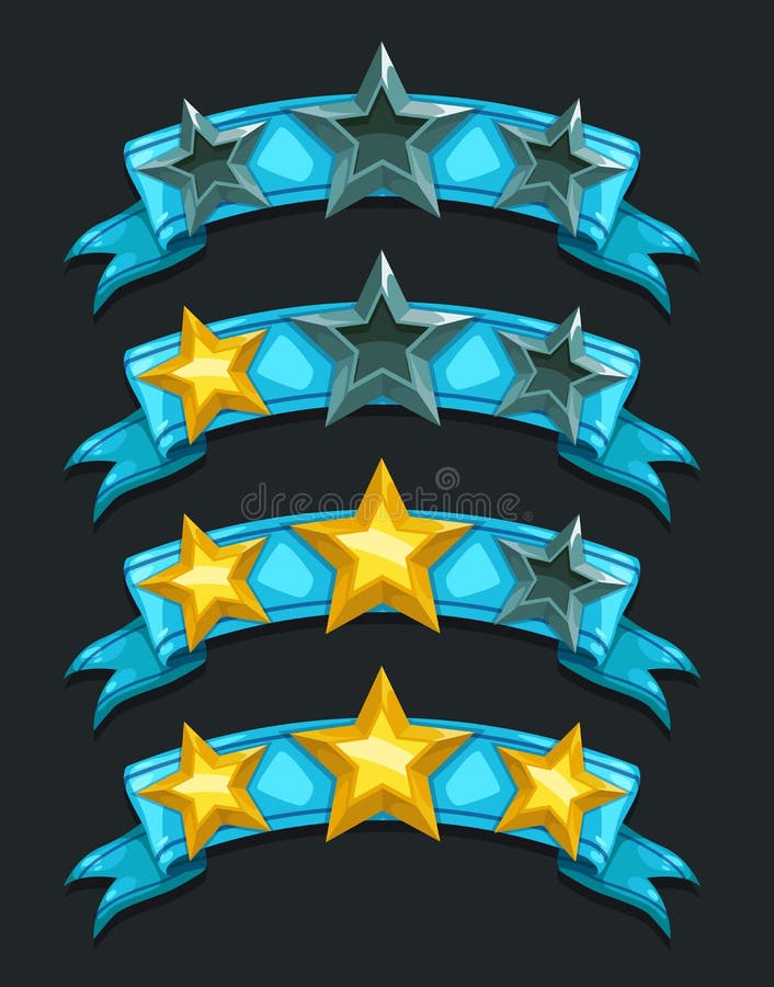 Cool Cartoon Game Rating Icons Stock Illustration - Illustration of ...