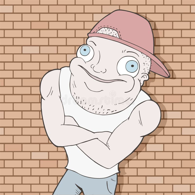 Cool cartoon man draw stock vector. Illustration of fashion - 277574402