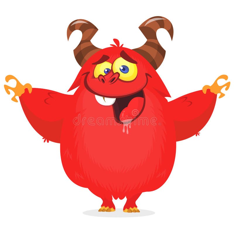 Cool Cartoon Monster Devil Character. Halloween Vector Illustration ...
