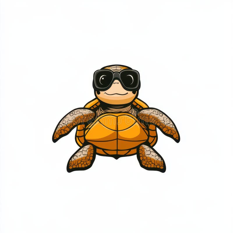 Cool Cartoon Turtle Wearing Sunglasses, Ready for Fun Adventures Stock ...