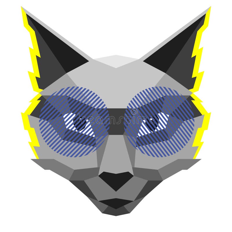 Cool Cat Creative Vector Illustration in Polygonal Style. Stock Vector ...